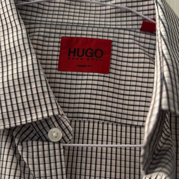 HUGO | Shirts | Hugo Black And White Dress Shirt With Checkered Pattern ...